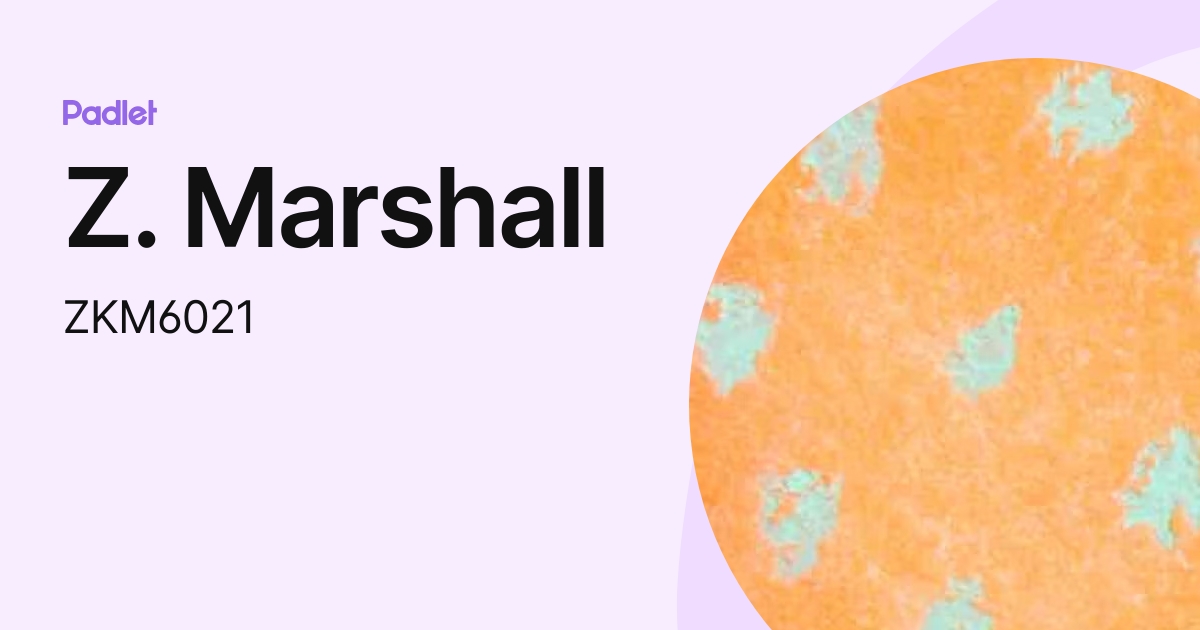 Z. Marshall (ZKM6021) profile | Padlet