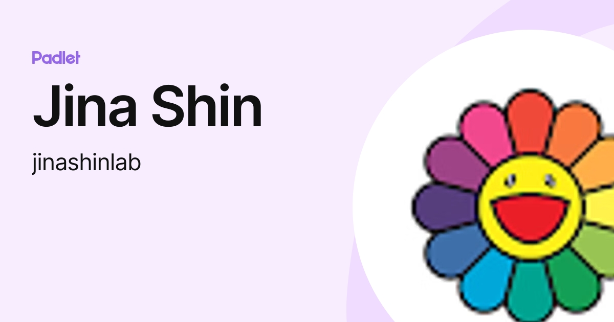Jina Shin (jinashinlab) profile | Padlet