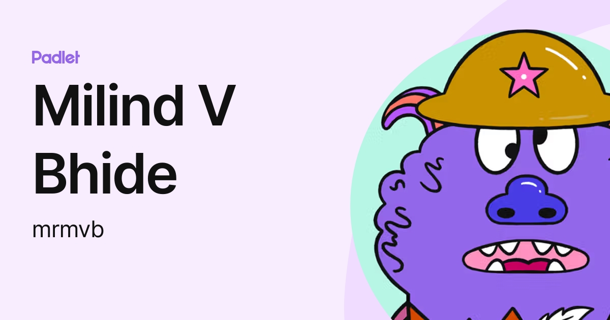 Milind V Bhide (mrmvb) profile | Padlet