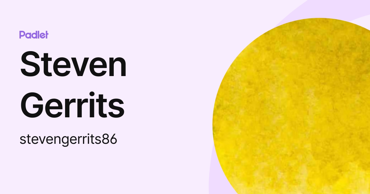 Steven Gerrits (stevengerrits86) profile | Padlet