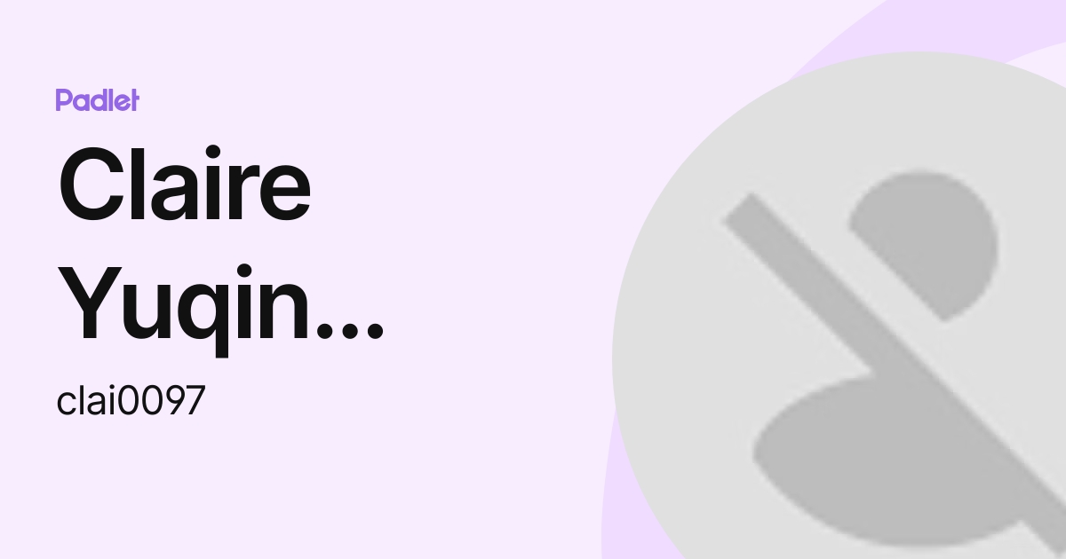 Claire Yuqin Schou Rasmussen (clai0097) profile | Padlet