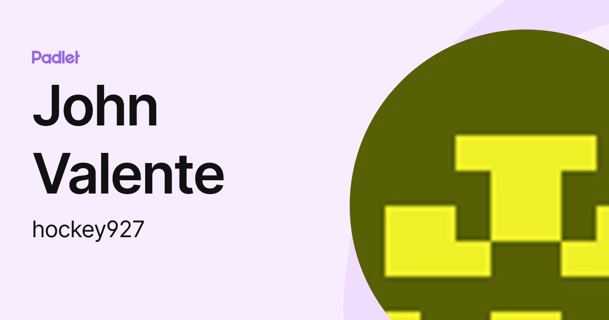 John Valente (hockey927) profile | Padlet