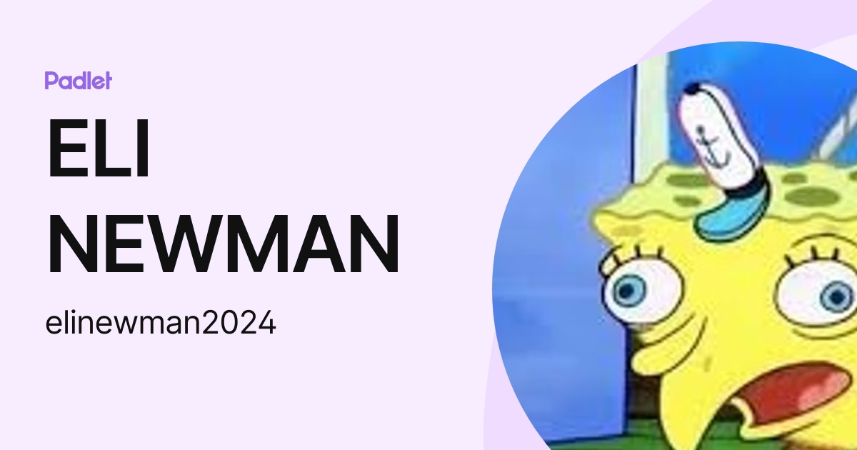 ELI NEWMAN (elinewman2024) profile | Padlet