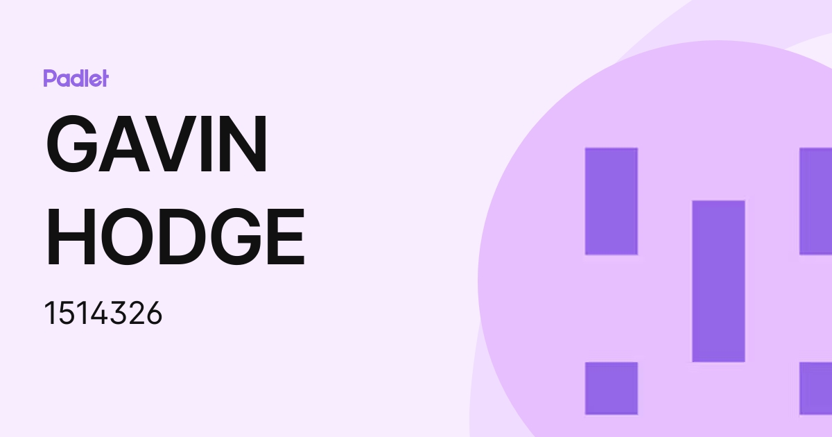 GAVIN HODGE (1514326) profile | Padlet