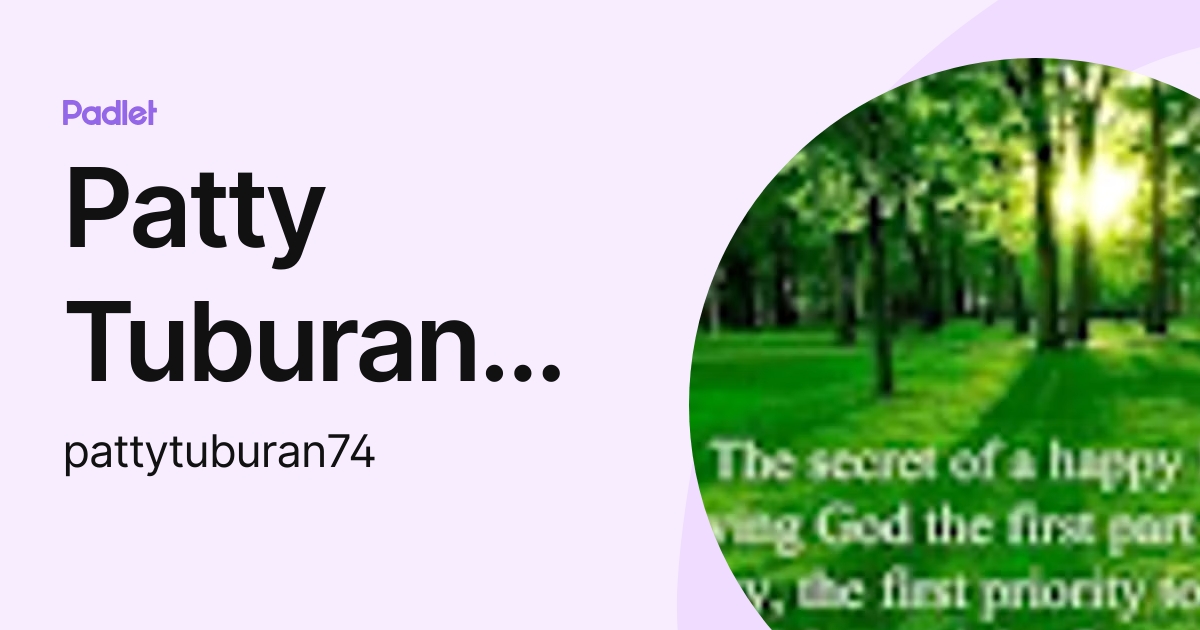 Patty Tuburan Tasic (pattytuburan74) profile | Padlet