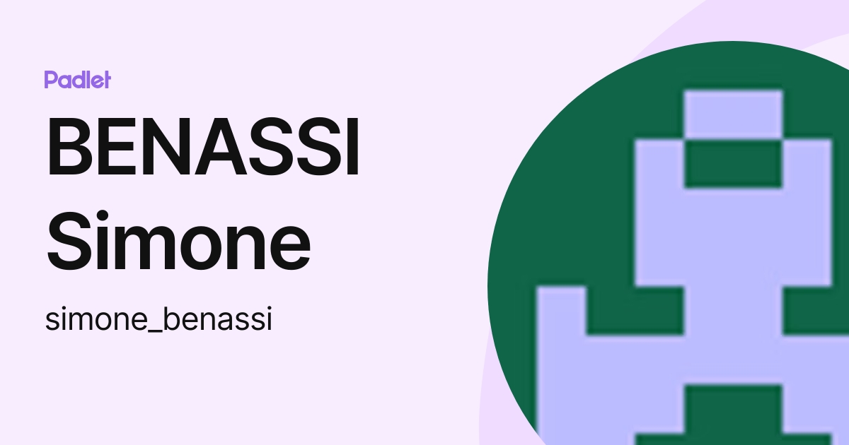 BENASSI Simone (simone_benassi) profile | Padlet