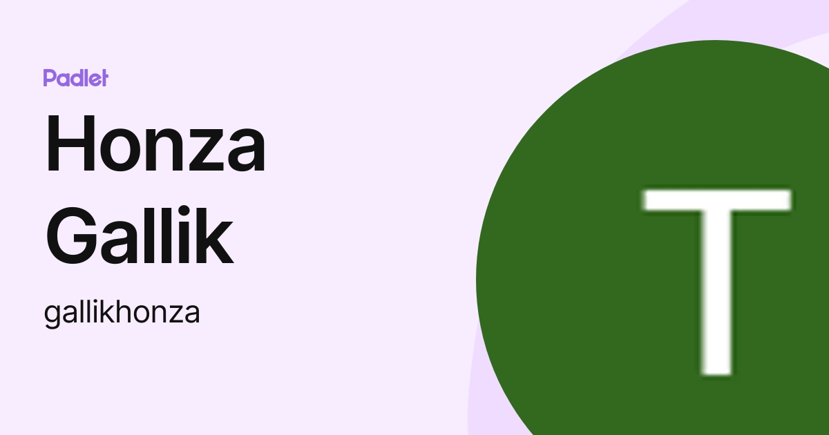 Honza Gallik (gallikhonza) profile | Padlet