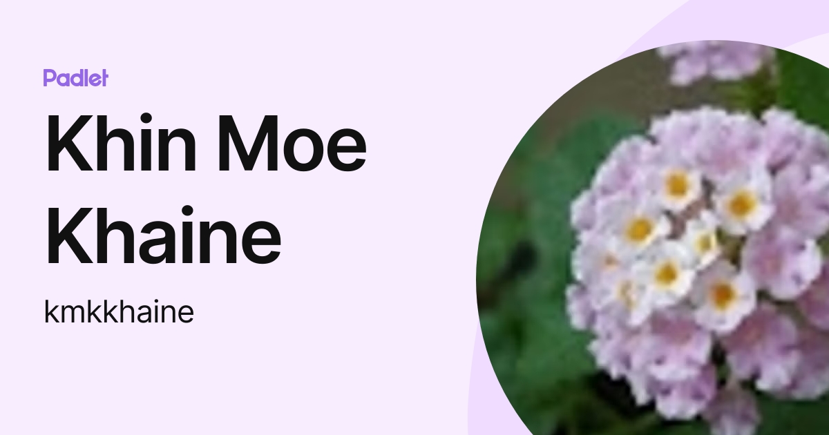 Khin Moe Khaine (kmkkhaine) profile | Padlet