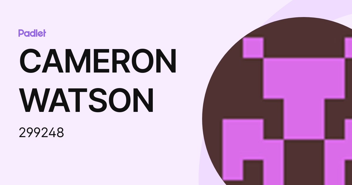CAMERON WATSON (299248) profile | Padlet