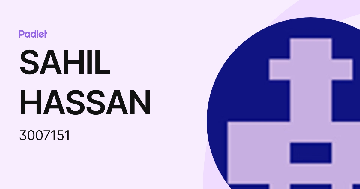SAHIL HASSAN (3007151) profile | Padlet