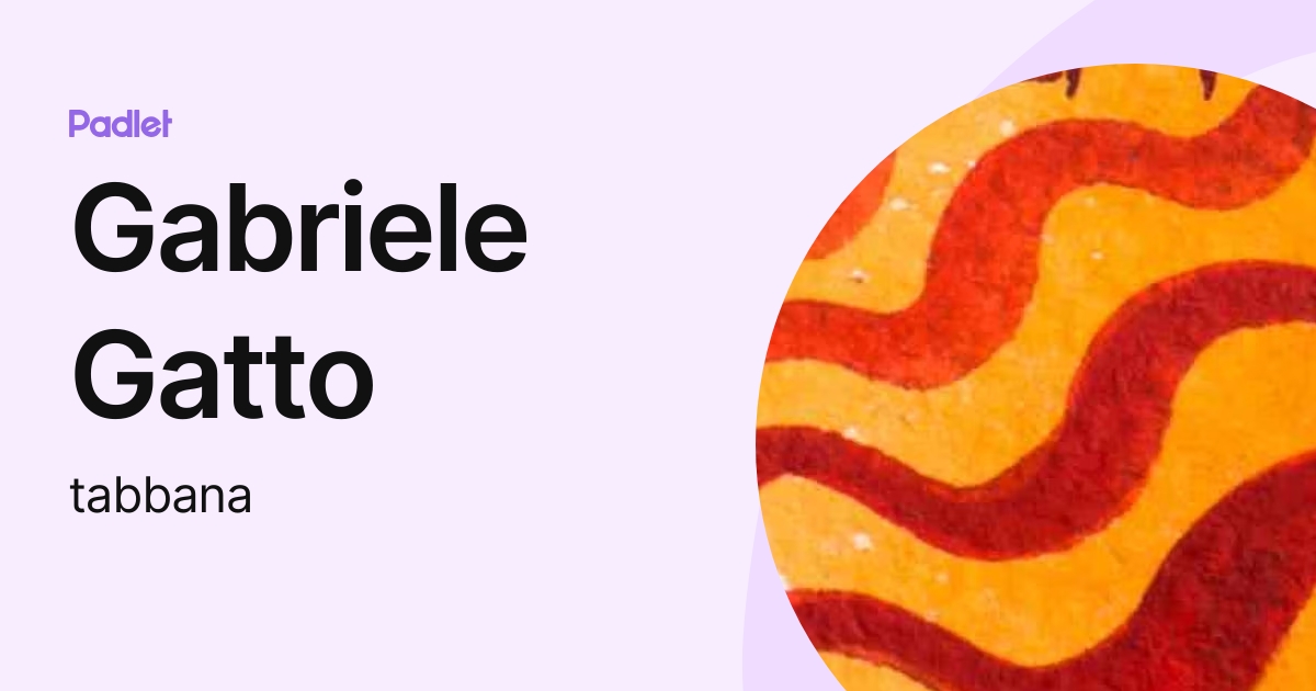 Gabriele Gatto (tabbana) profile | Padlet