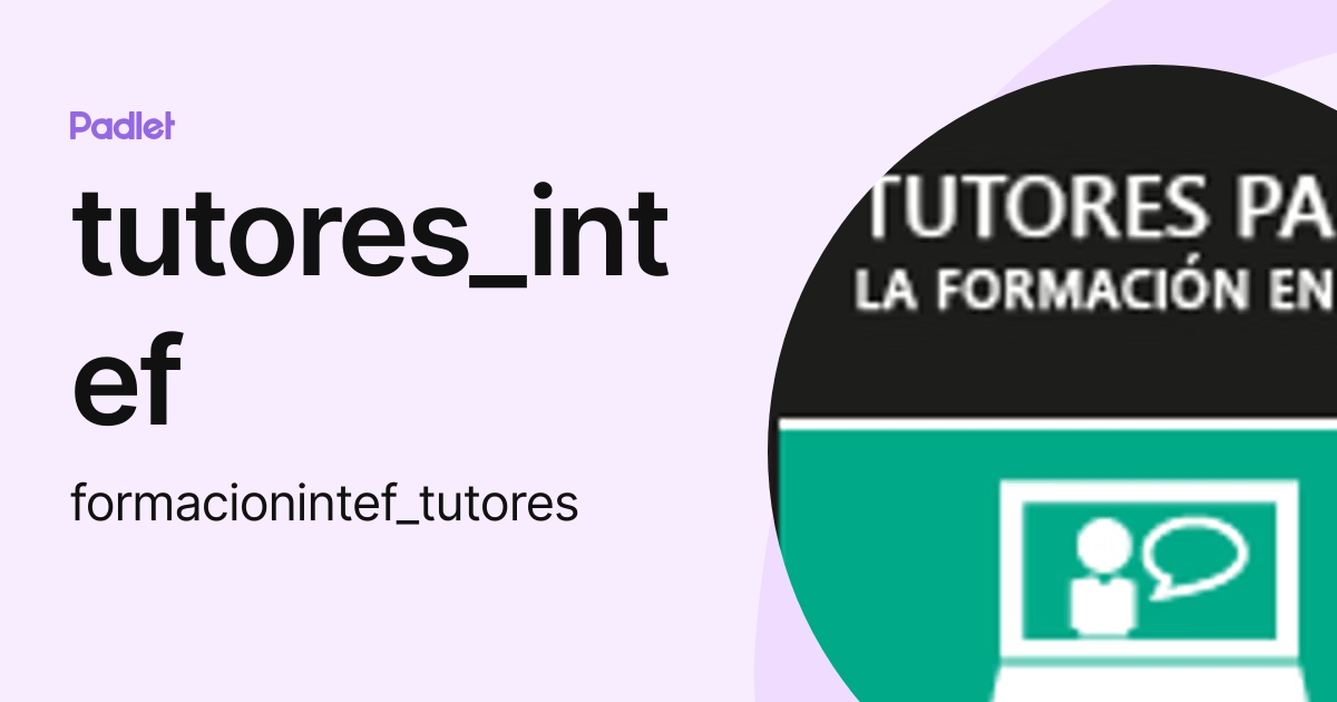 tutores_intef (formacionintef_tutores) perfil | Padlet