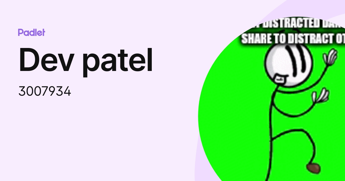Dev patel (3007934) profile | Padlet