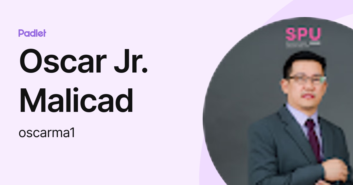 Oscar Jr. Malicad (oscarma1) profile | Padlet