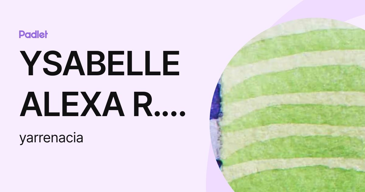 YSABELLE ALEXA R. RENACIA (yarrenacia) profile | Padlet