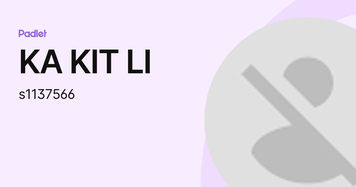 KA KIT LI (s1137566) profile | Padlet