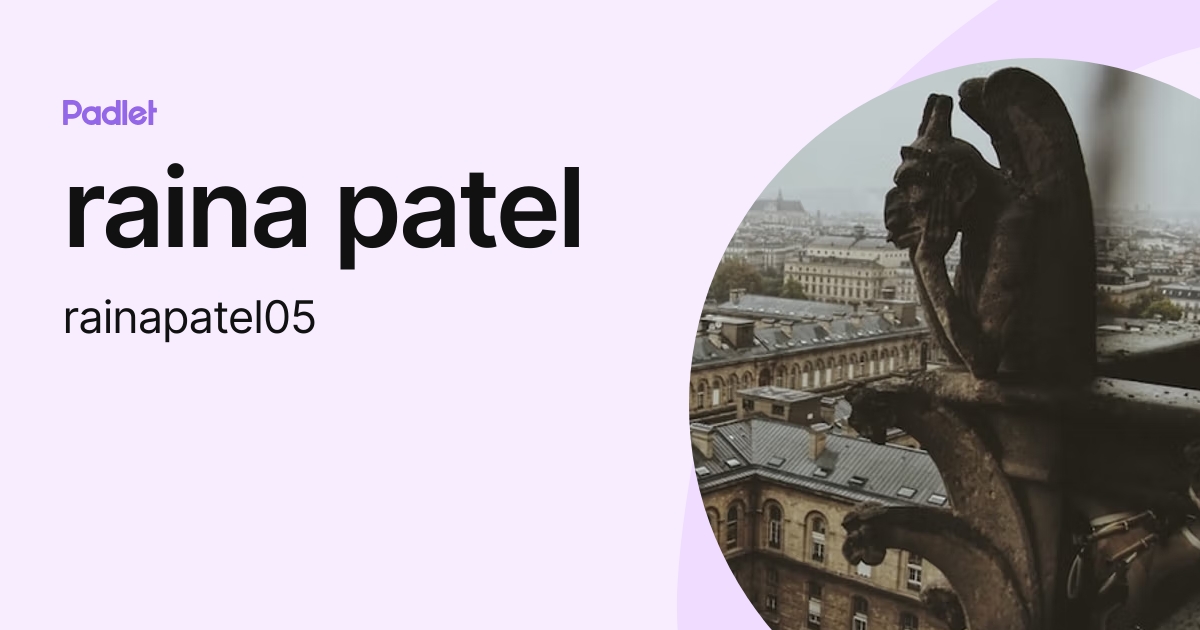 raina patel (rainapatel05) profile | Padlet