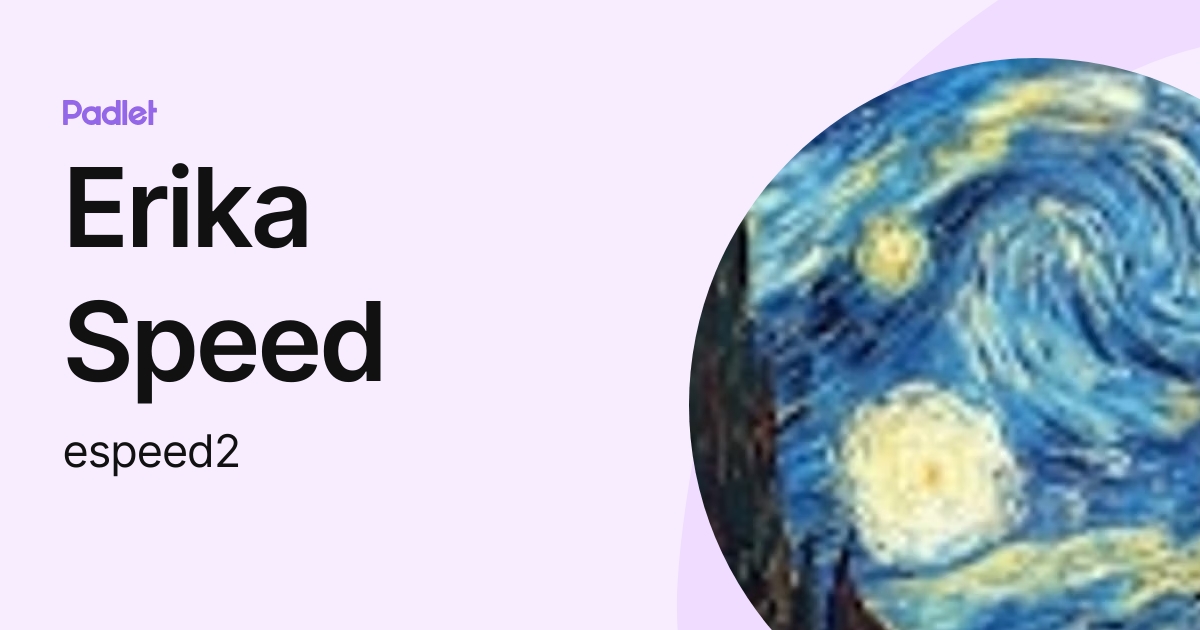Erika Speed (espeed2) profile | Padlet