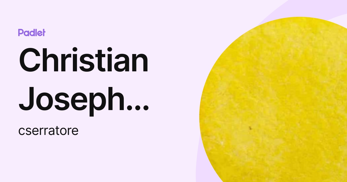 Christian Joseph Serratore (cserratore) profile | Padlet