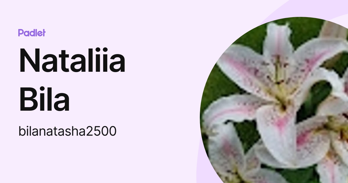 Nataliia Bila (bilanatasha2500) profile | Padlet