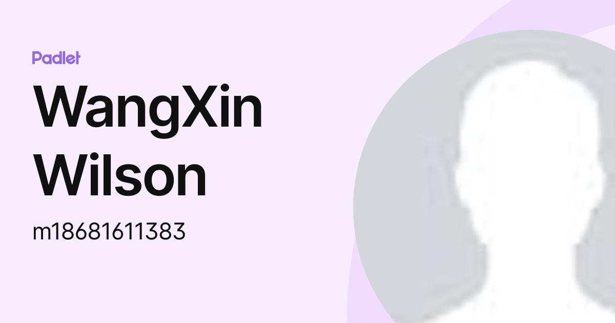 WangXin Wilson (m18681611383) profile | Padlet