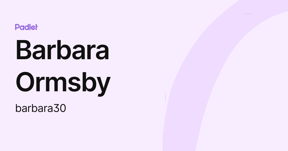 Barbara Ormsby (barbara30) profile | Padlet