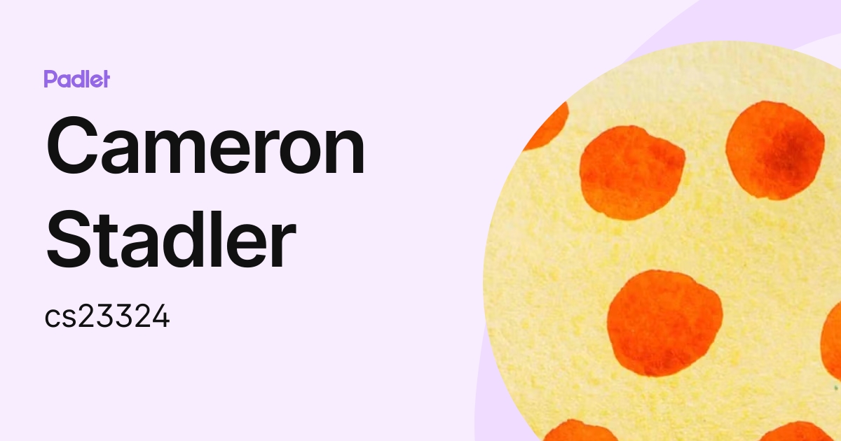 Cameron Stadler (cs23324) profile | Padlet