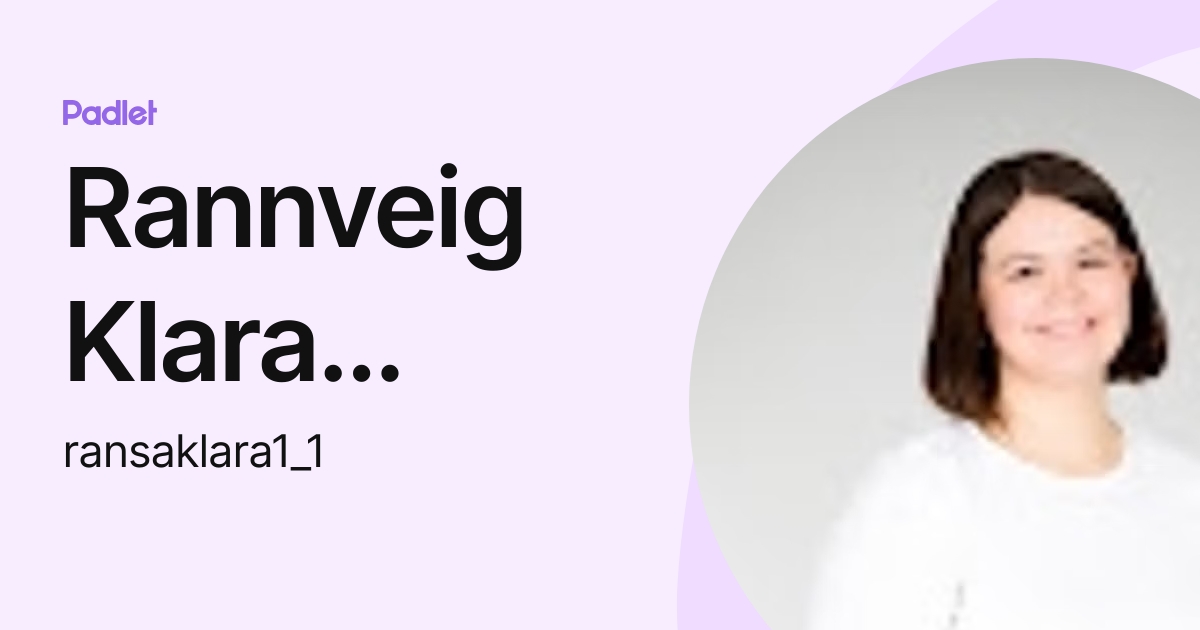 Rannveig Klara Guðmundsdóttir (ransaklara1_1) profile | Padlet
