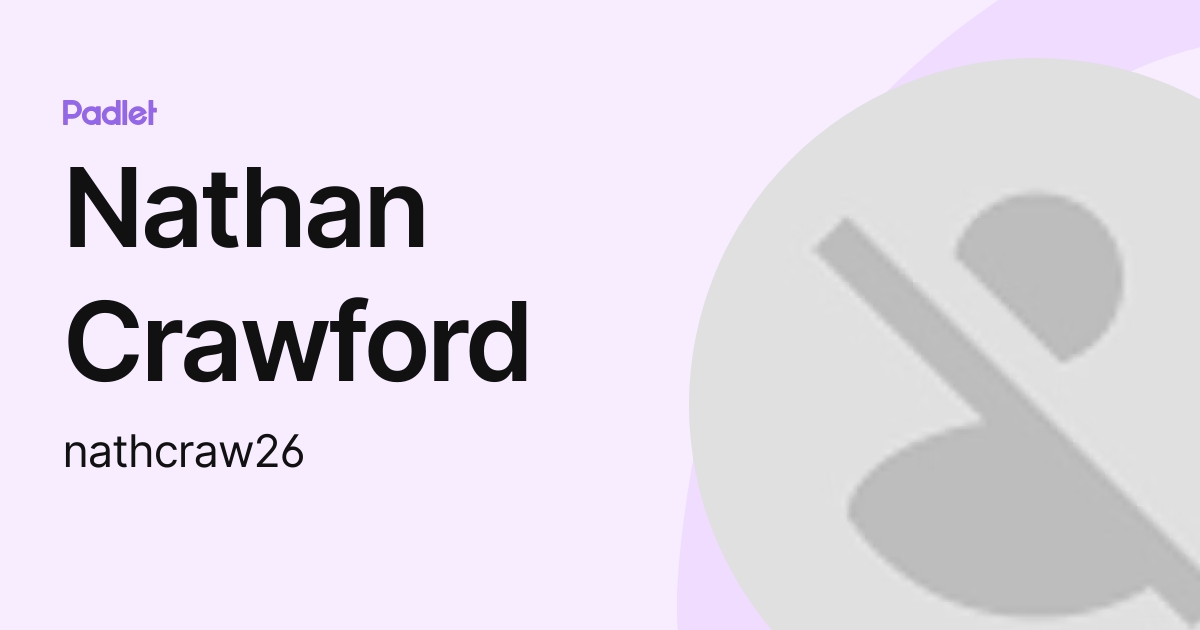 Nathan Crawford (nathcraw26) profile | Padlet