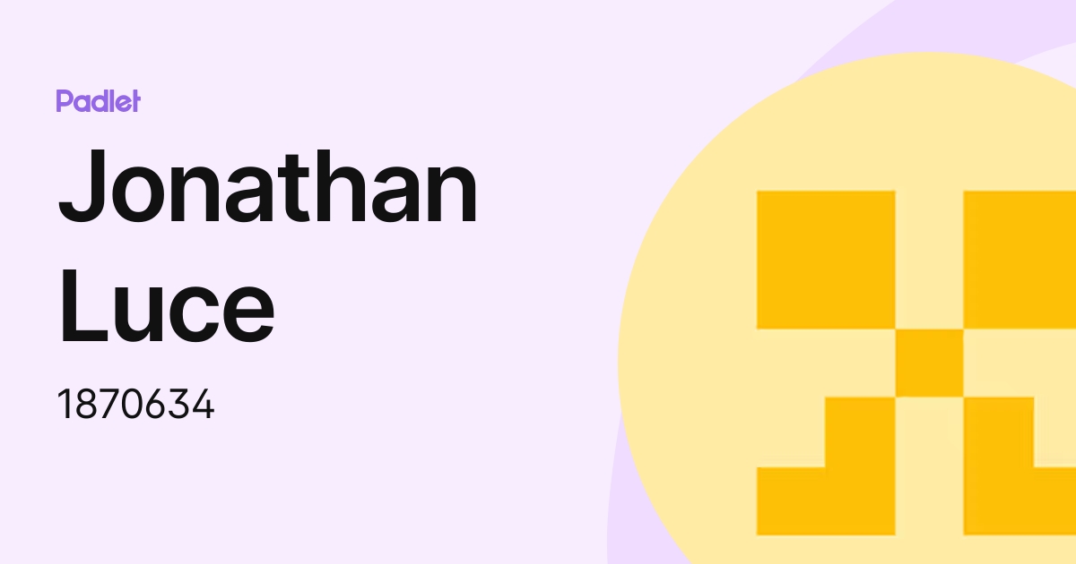 Jonathan Luce (1870634) profile | Padlet