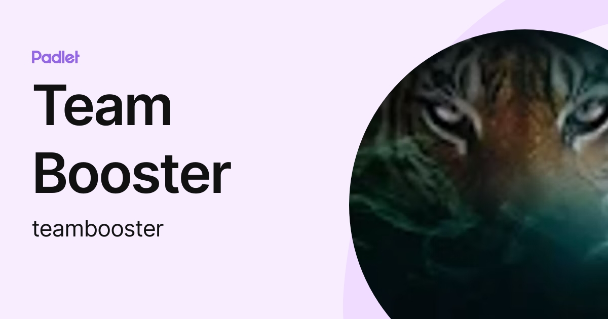 Team Booster (teambooster) profile | Padlet