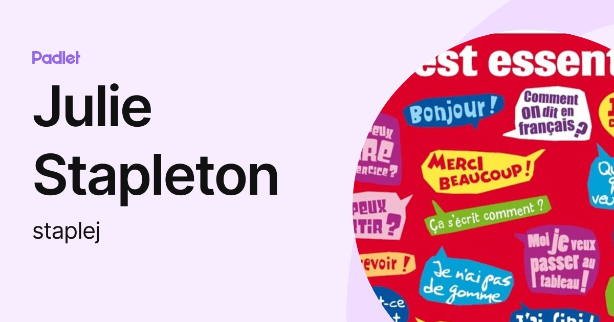 Julie Stapleton (staplej) profile | Padlet