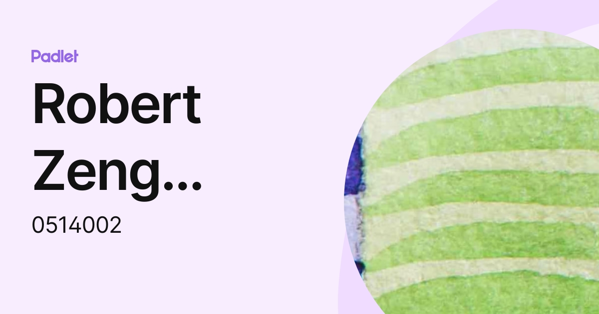 Robert Zeng MEISTER (0514002) profile | Padlet