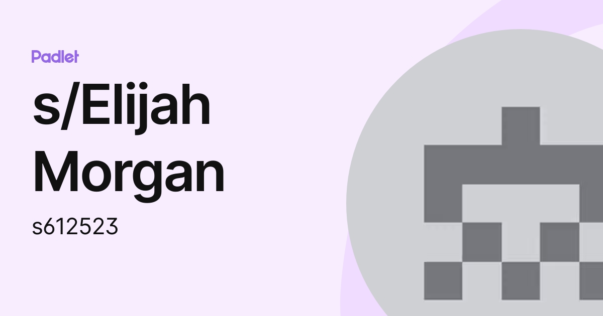 s/Elijah Morgan (s612523) profile | Padlet