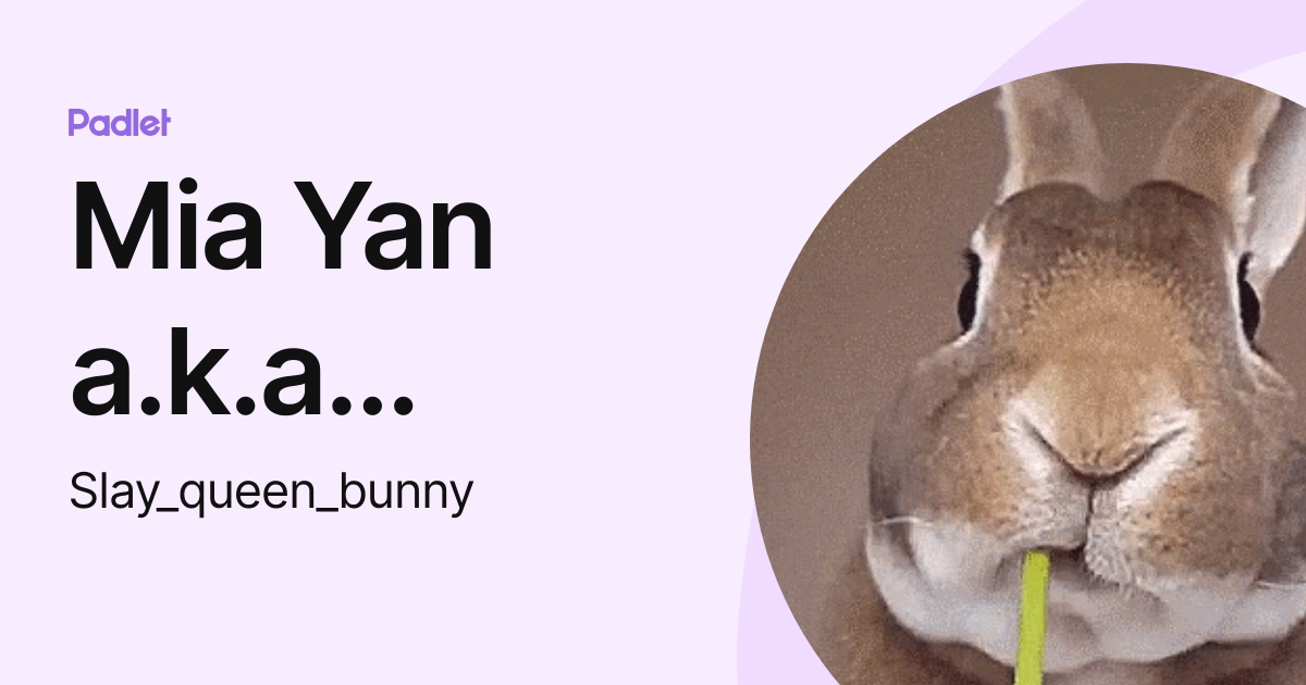 Mia Yan a.k.a CookieCat (Slay_queen_bunny) profile | Padlet