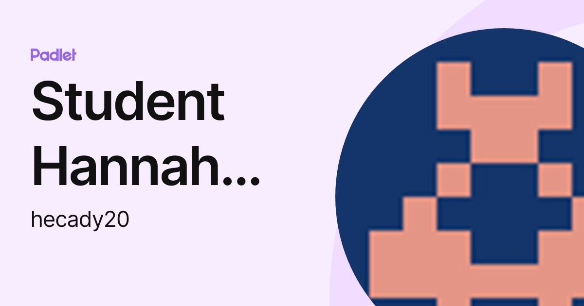 Student Hannah Cady (hecady20) profile | Padlet