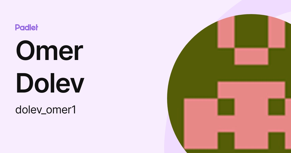 Omer Dolev (dolev_omer1) profile | Padlet