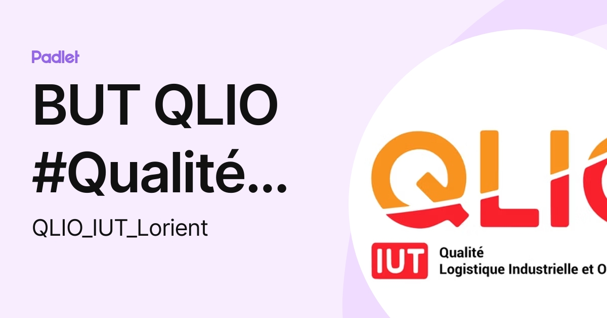 Profil de BUT QLIO #Qualité #Logistique Industrielle #Organisation ...
