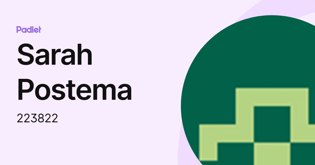 Sarah Postema (223822) profile | Padlet