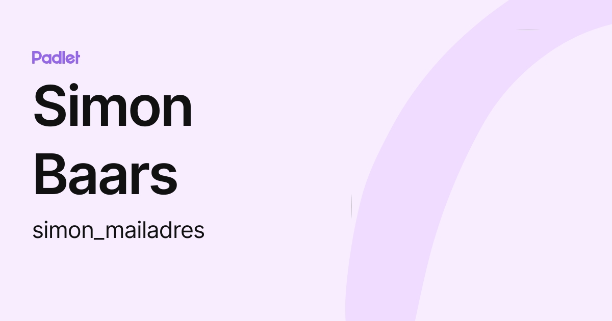 Simon Baars (simon_mailadres) profile | Padlet