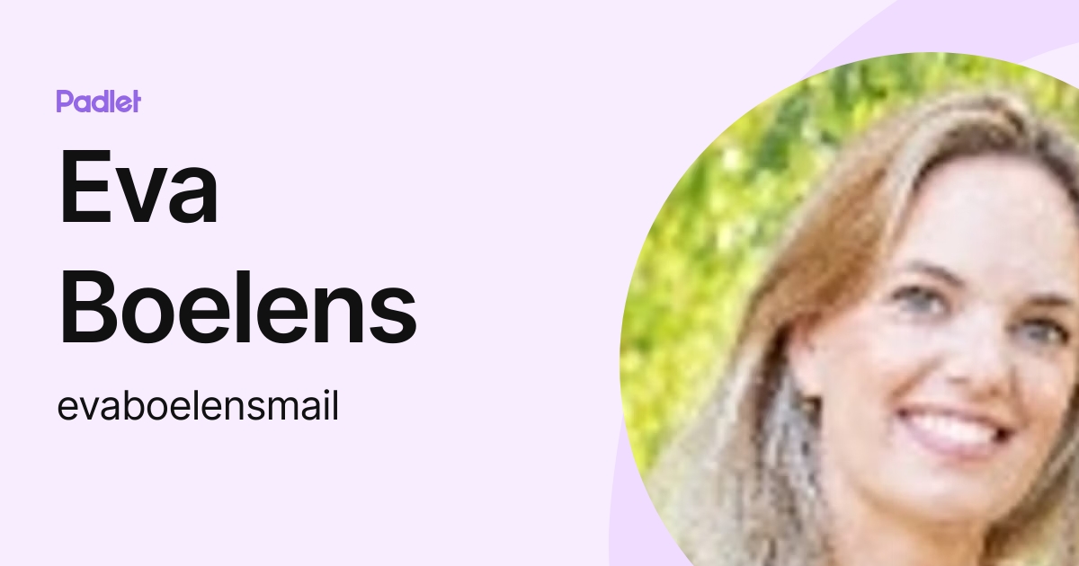Eva Boelens (evaboelensmail) profile | Padlet
