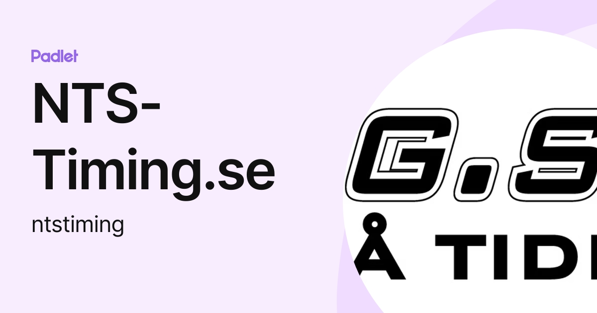 NTS-Timing.se (ntstiming) profile | Padlet