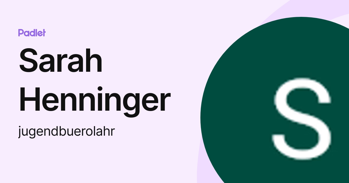Sarah Henninger (jugendbuerolahr) profile | Padlet