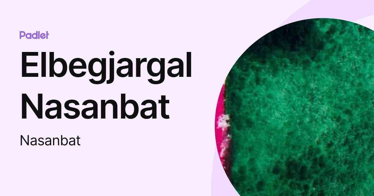 Elbegjargal Nasanbat (Nasanbat) profile | Padlet