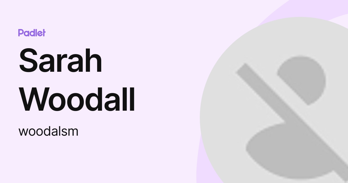 Sarah Woodall (woodalsm) profile | Padlet