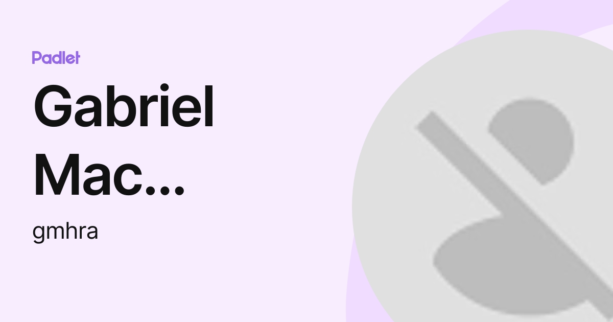 Gabriel Mac Hamilton Renaux Alves (gmhra) profile | Padlet