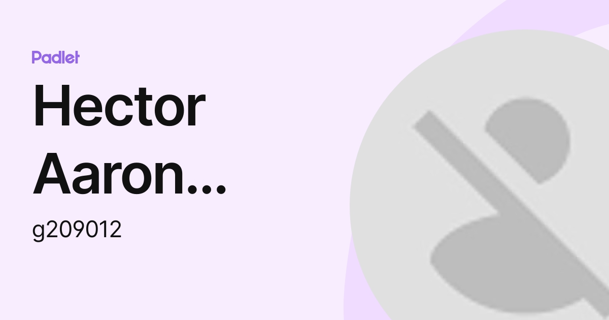 Hector Aaron Contreras Gongora (g209012) profile | Padlet
