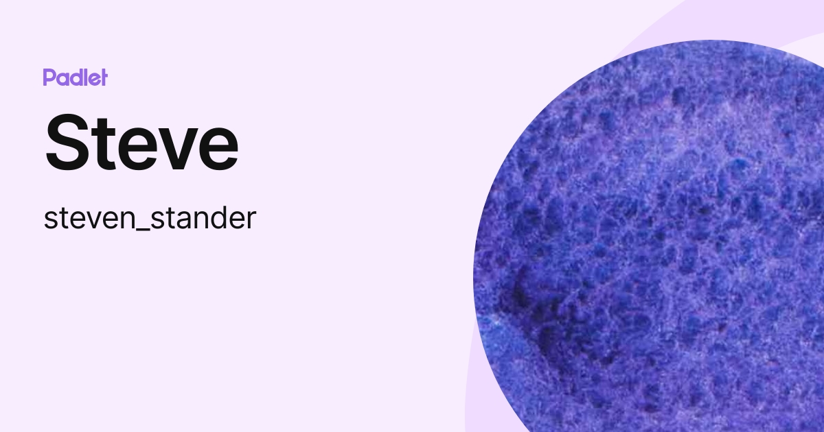 Steve (steven_stander) profile | Padlet