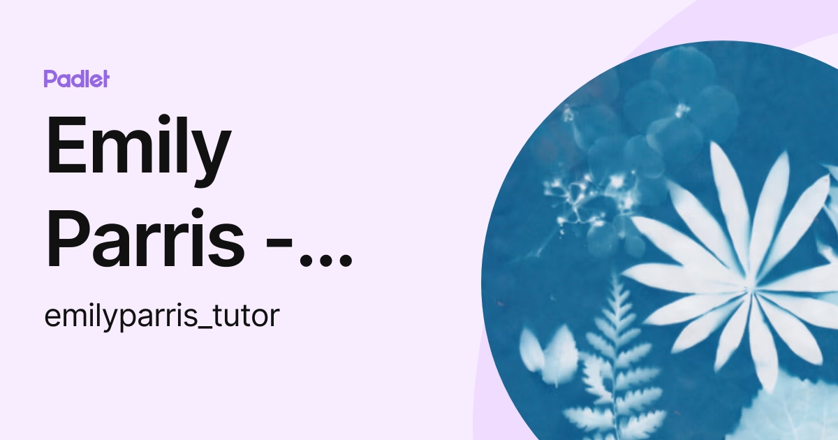 Emily Parris - UCA tutor (emilyparris_tutor) profile | Padlet