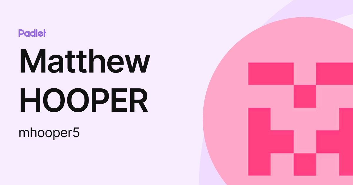 Matthew HOOPER (mhooper5) profile | Padlet